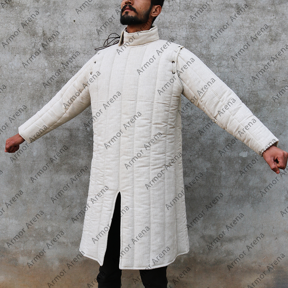 Authentic Linen Gambeson Detachable (13th Century)