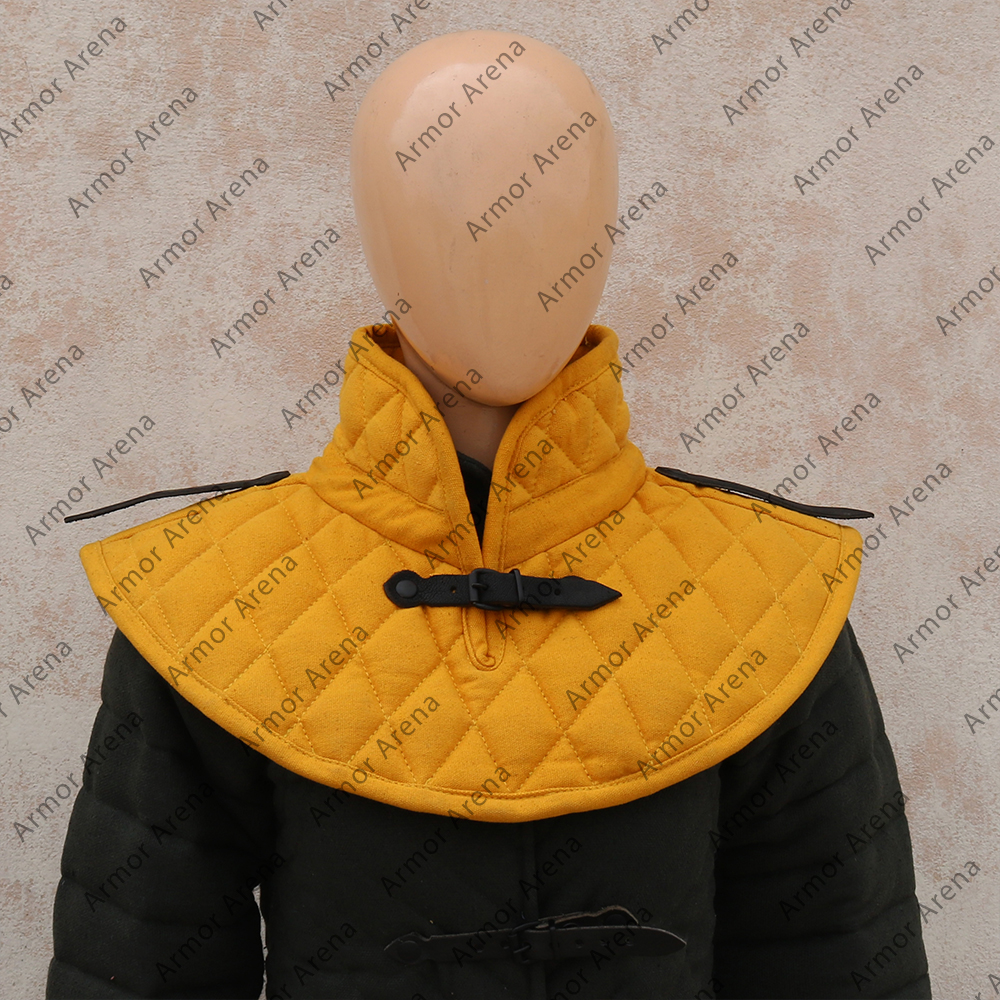 Padded Gambeson Gorget with Pauldron Shoulder Straps