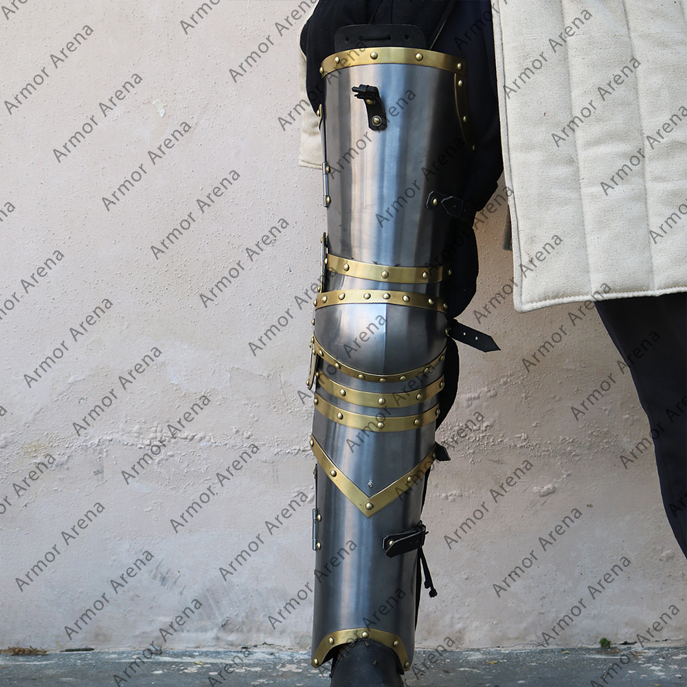 Knight Plate Leg 14th Century With Brass Edge