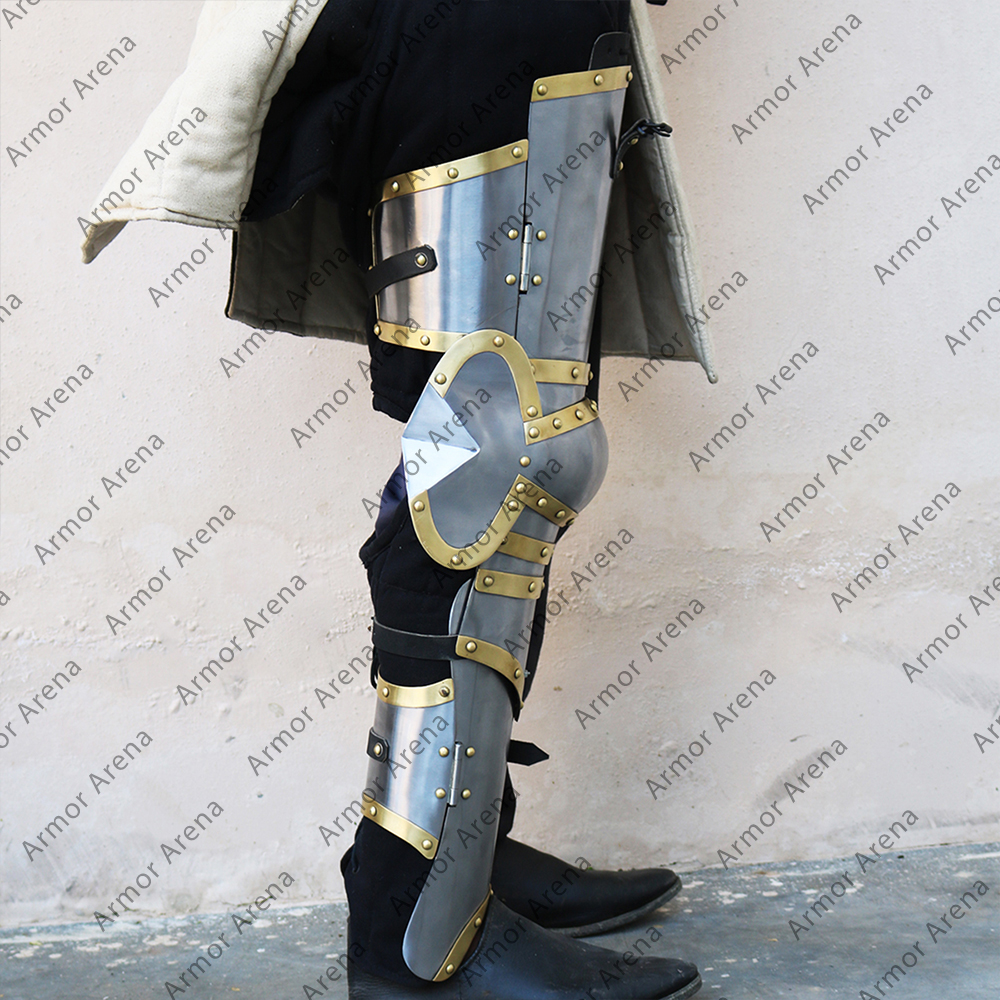 Knight Plate Leg 14th Century With Brass Edge